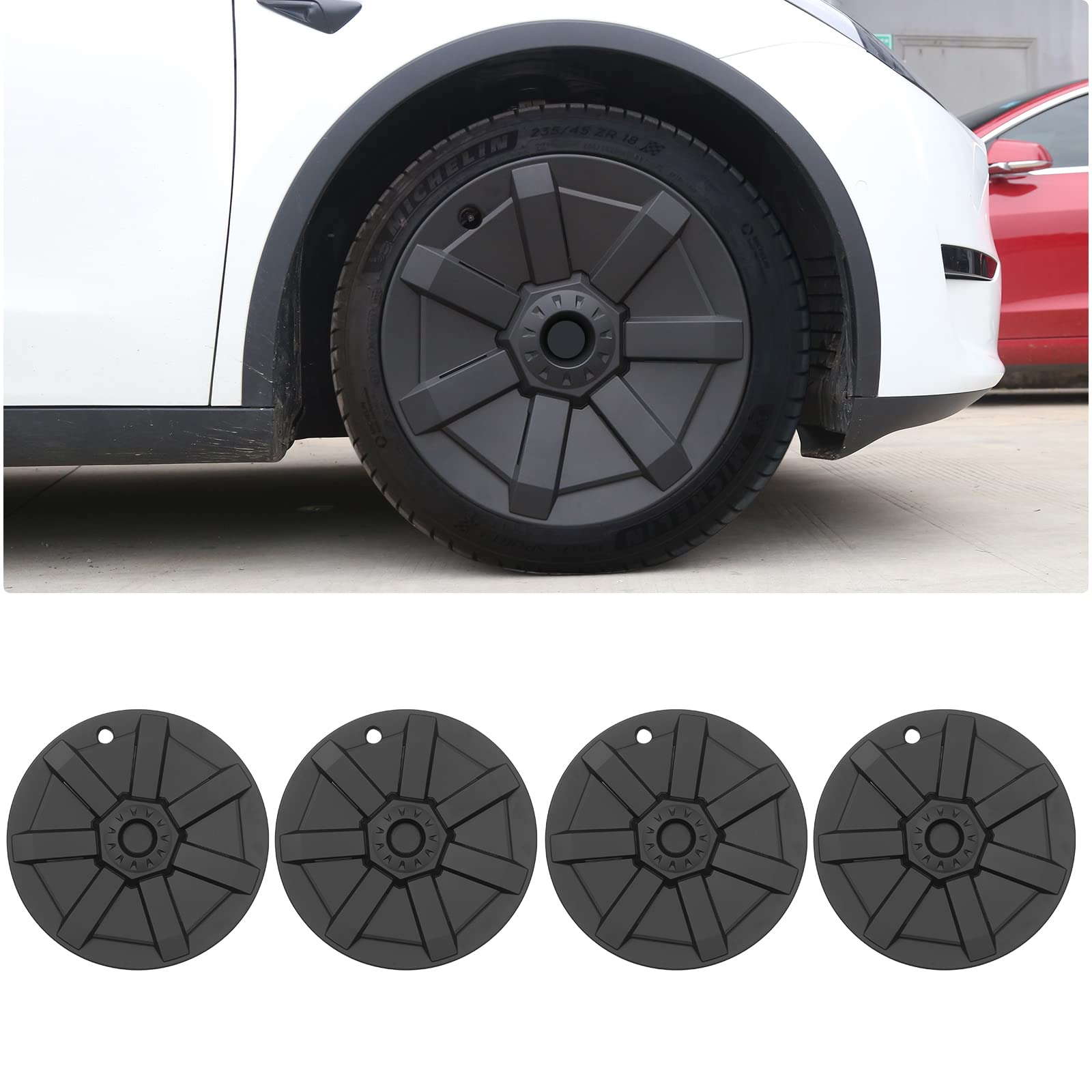 Evtesparts Model Y 19" Wheel Covers Cybertruck Style Hubcaps (Set of 4 ...